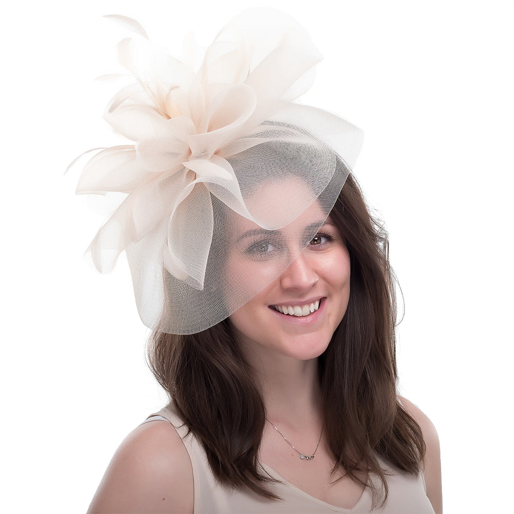 Tocado Joanne velo de Jane Anne Designs - Piel – Sombreros y Gorras